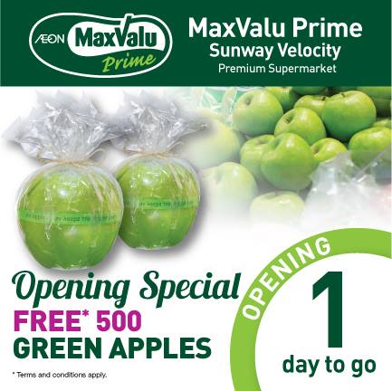 BestLah: AEON MaxValu Prime - 500 FREE Green Apples (8 Dec)