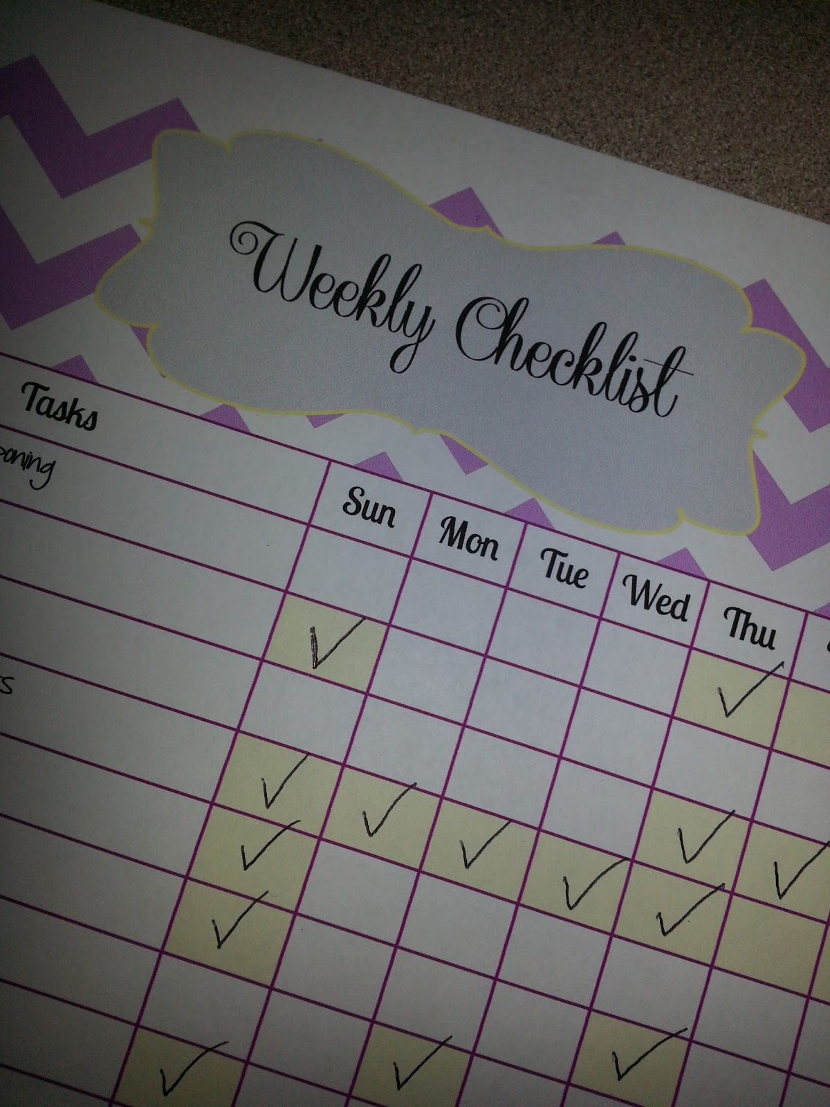 Just A Day {in the Life of Jen}: Weekly Checklist Printable