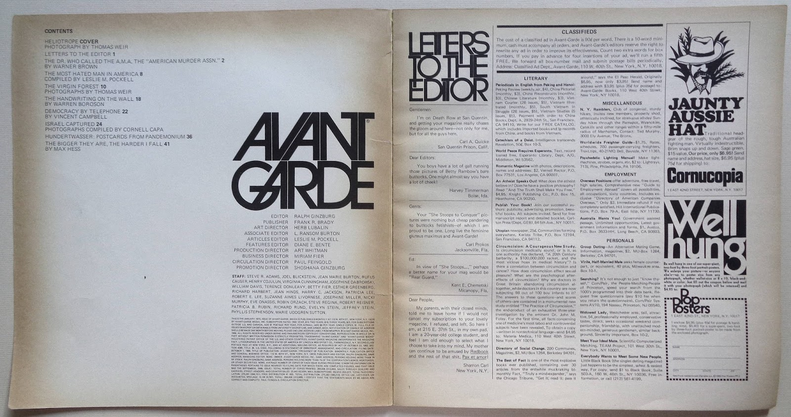 Past Print: Avant Garde / 10 / January / 1970