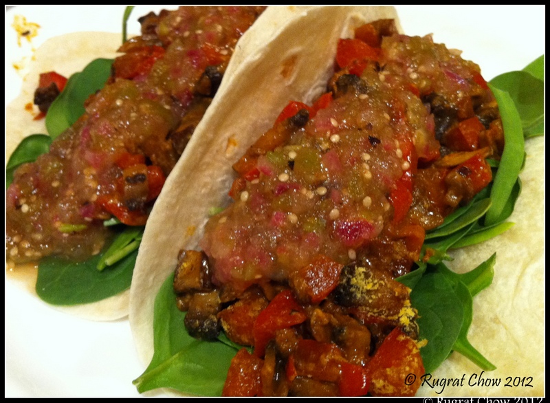 A Whole Food Life ... : Mushroom & Red Pepper Tacos w Salsa Verde