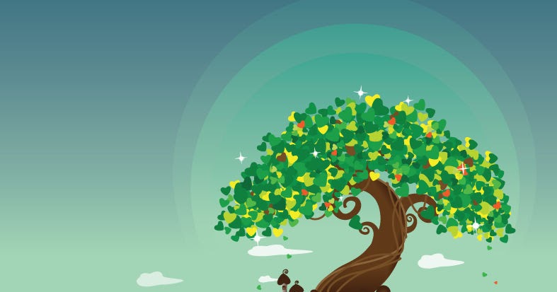 Template Coreldraw Wish Tree Vector Illustration - EIO ARTS
