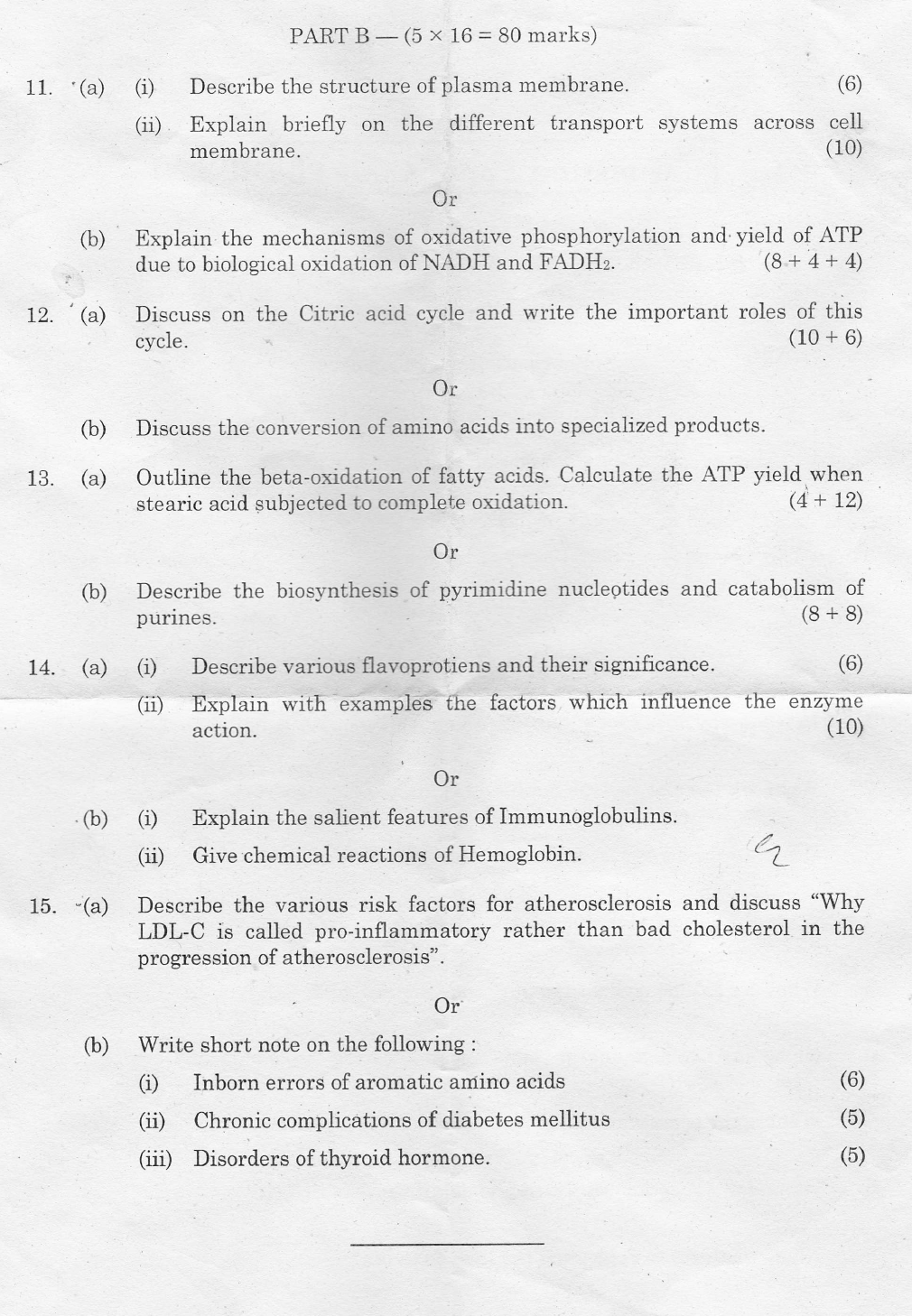 BT6201 - BIOCHEMISTRY 2014 Question Paper - University Question Papers