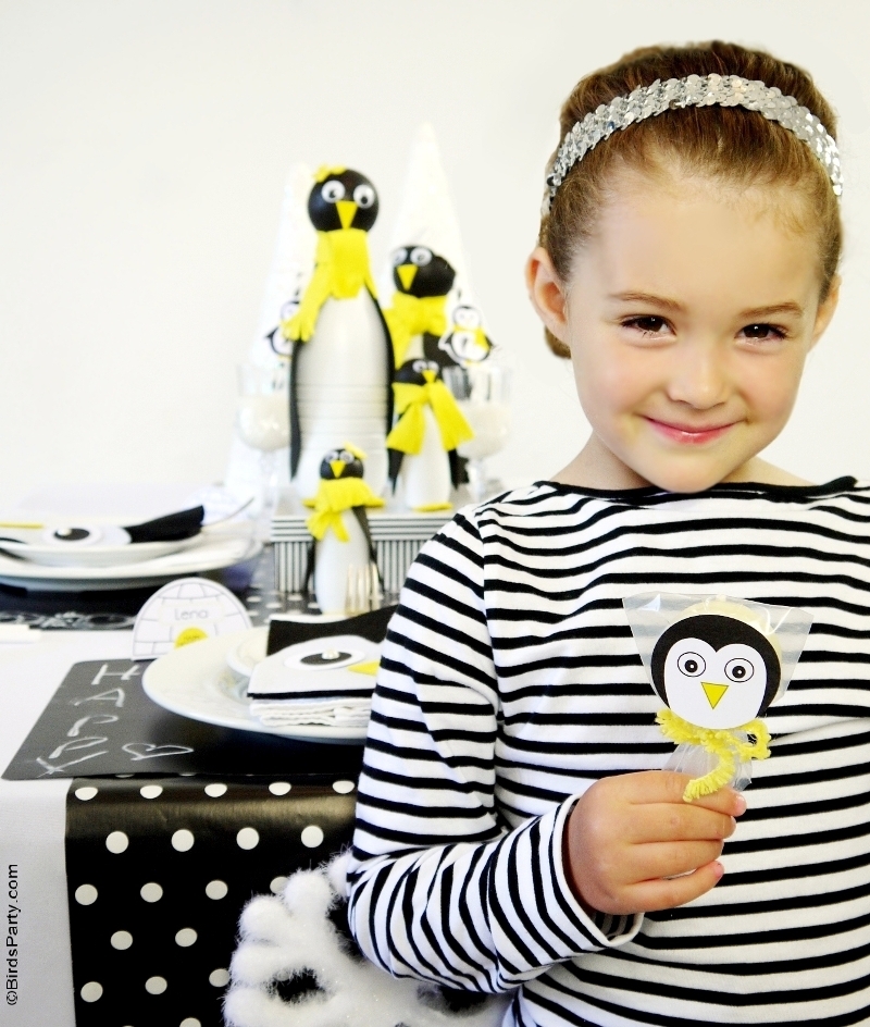 A Penguin Themed Kids Christmas Holiday Tablescape - Party Ideas ...