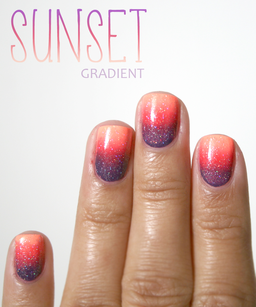 Sunset ombre | Diy nails, Gradient nails, Love nails