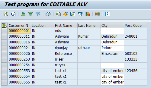 Keep Learning: Sample code for EDITABLE ALV (Classical Approach)