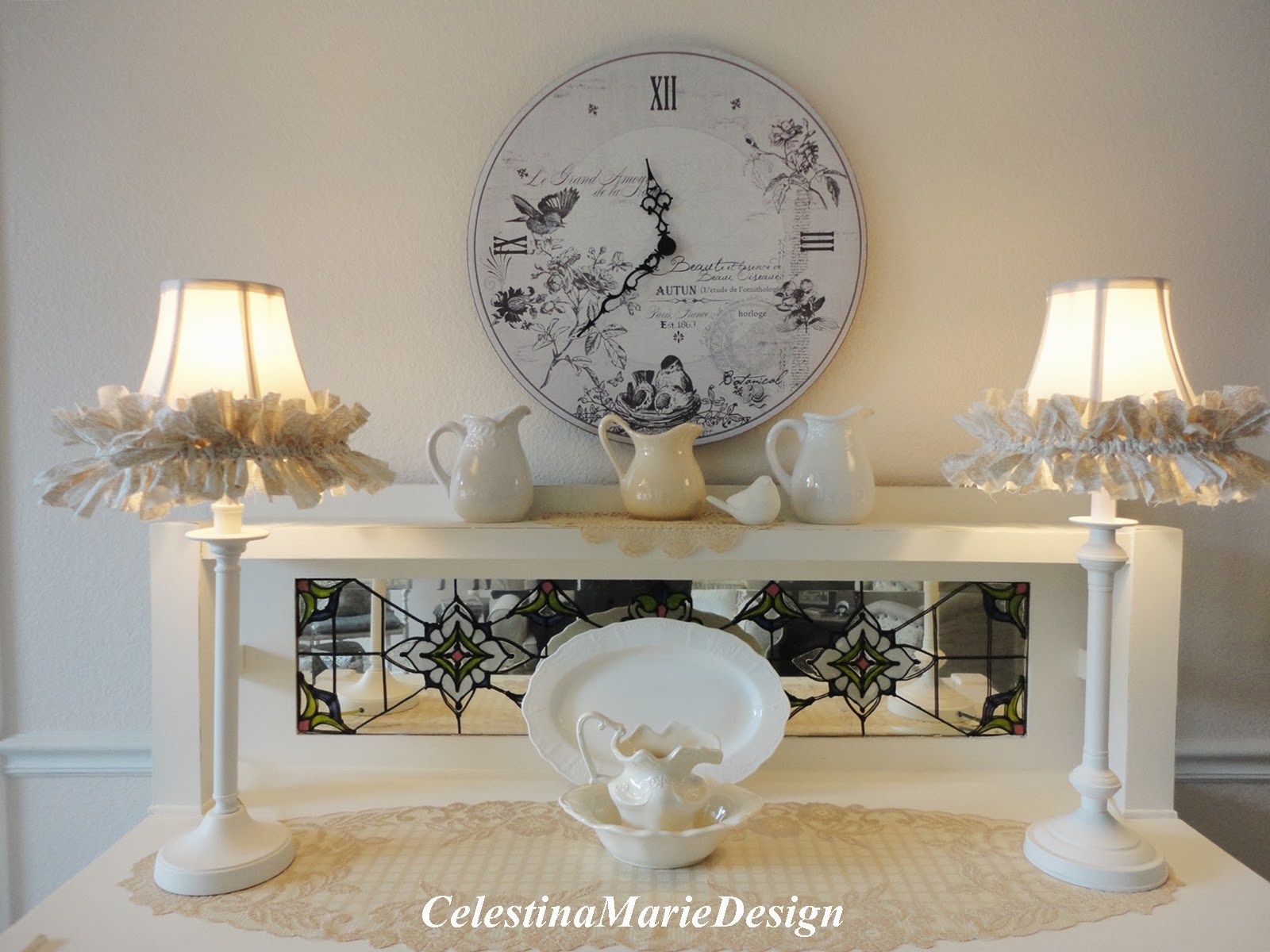 Rag Trim Lampshades and a Heart Wreath~Tutorial - Rose Garden Market