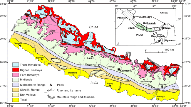 Atlas: Nepal physiography