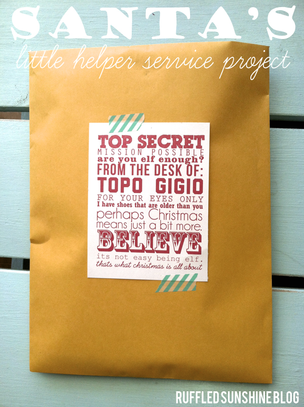 Ruffled Sunshine: Santa's Little Helper Service Project