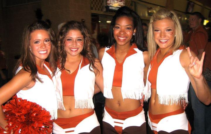NFL and College Cheerleaders Photos: Texas Longhorns Throwing Up The Horns