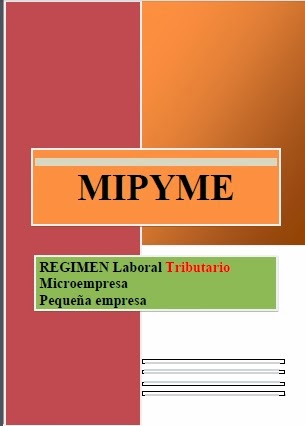 Manual laboral: Manual regimen laboral y tributario Mype
