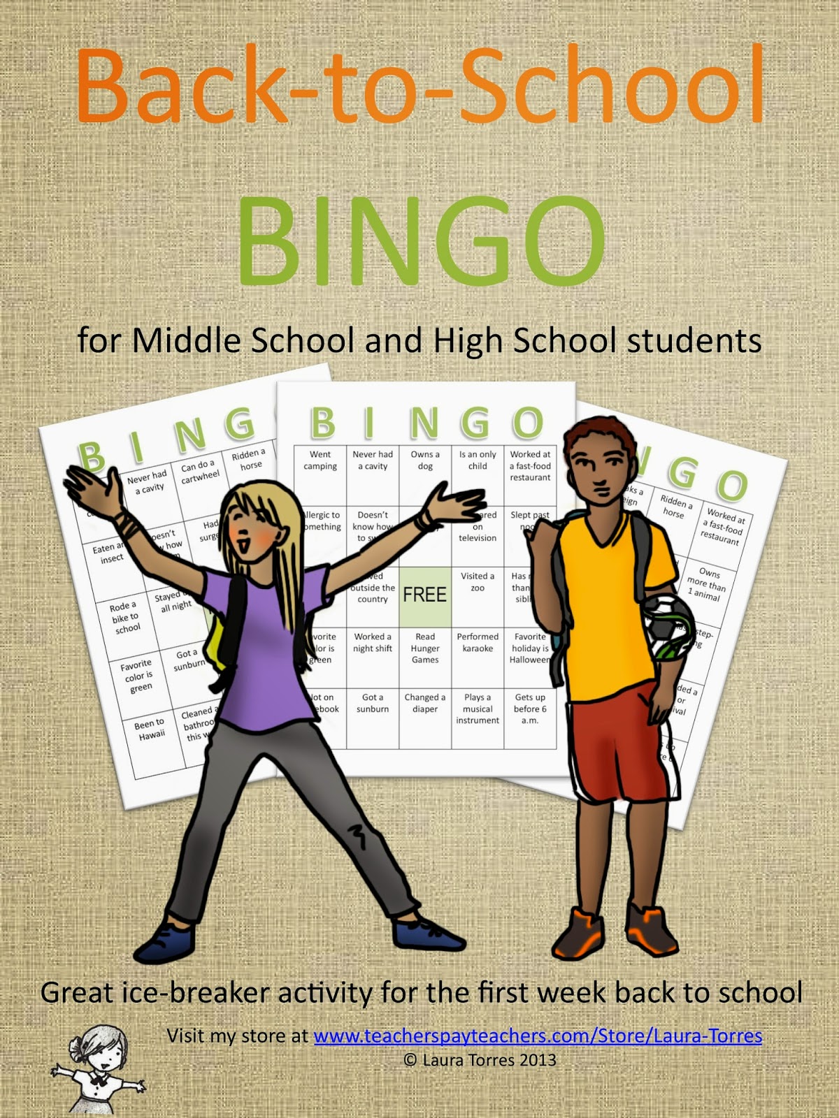 Ice Breaker Bingo Middle School