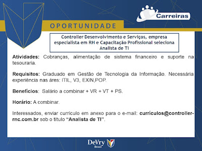 Fanor Carreiras: ANALISTA DE TI