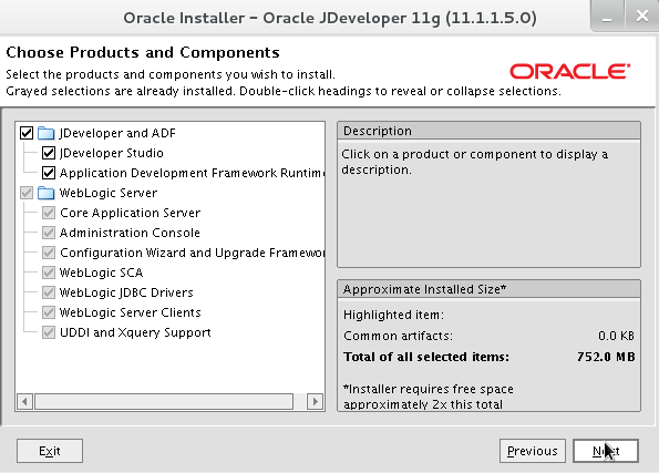 Installing JDeveloper 11.1.1.5