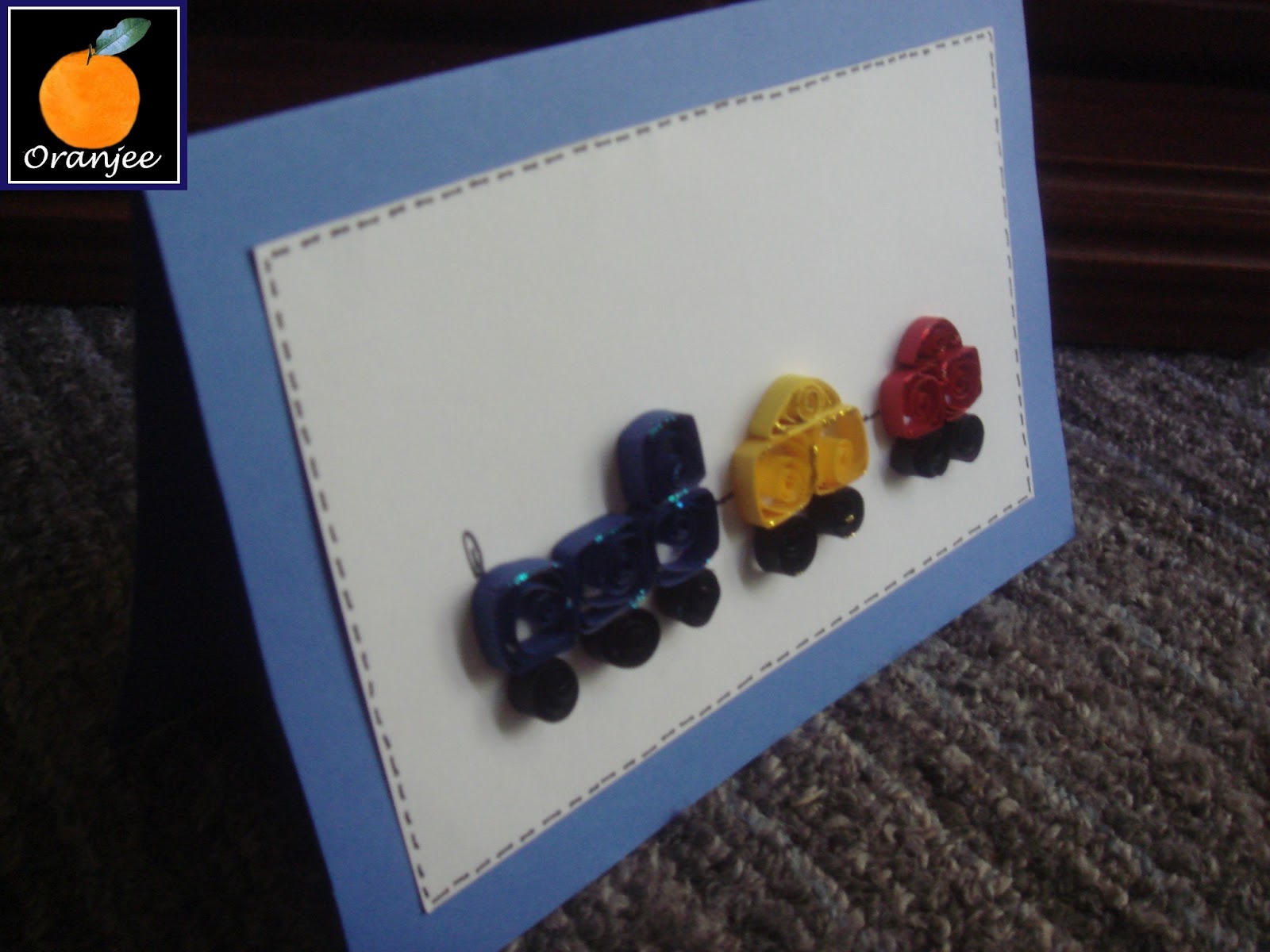Life's little treasures: Quilled train - Birthday boy card