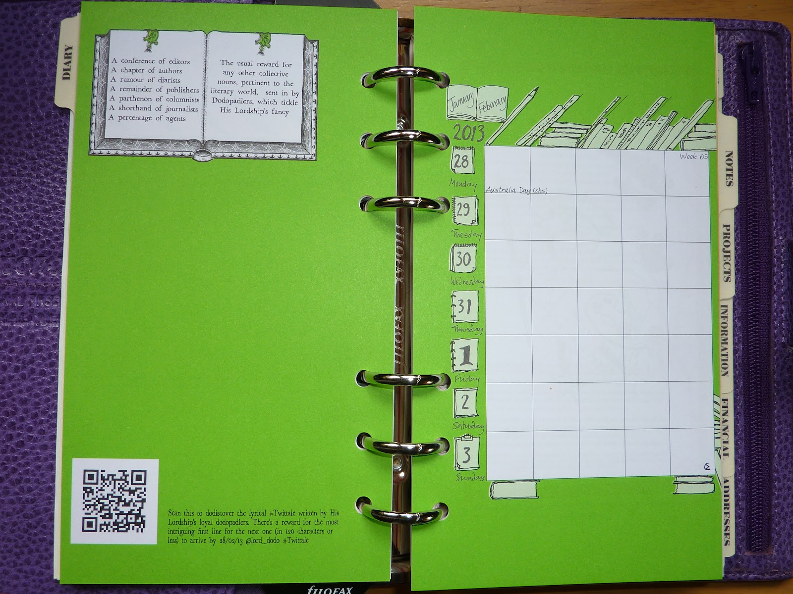 Plannerisms: 2013 Dodo Pad personal size Filofax-compatible diary inserts
