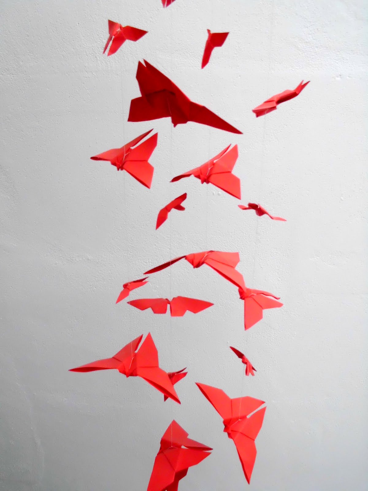 Handmade Paper-Heaven: Red origami butterfly mobile hanging