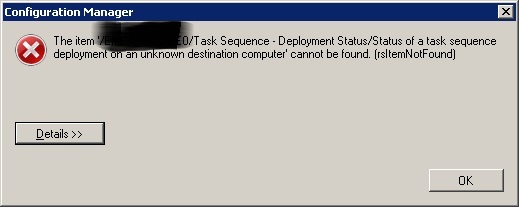 Running SCCM (ConfigMgr) 2012 : SCCM/SQL Reporting Services - "Status of a task sequence ...