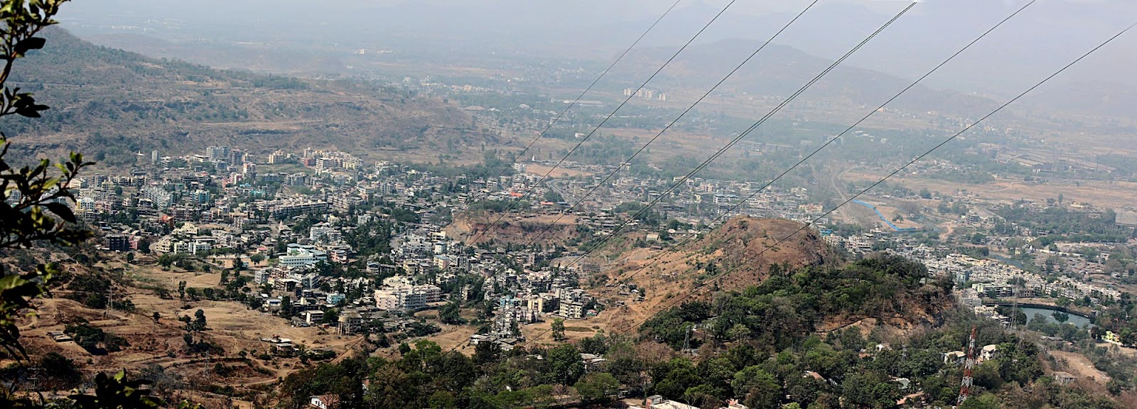 Stock Pictures: Aerial view of Khopoli town in the western ghats of ...