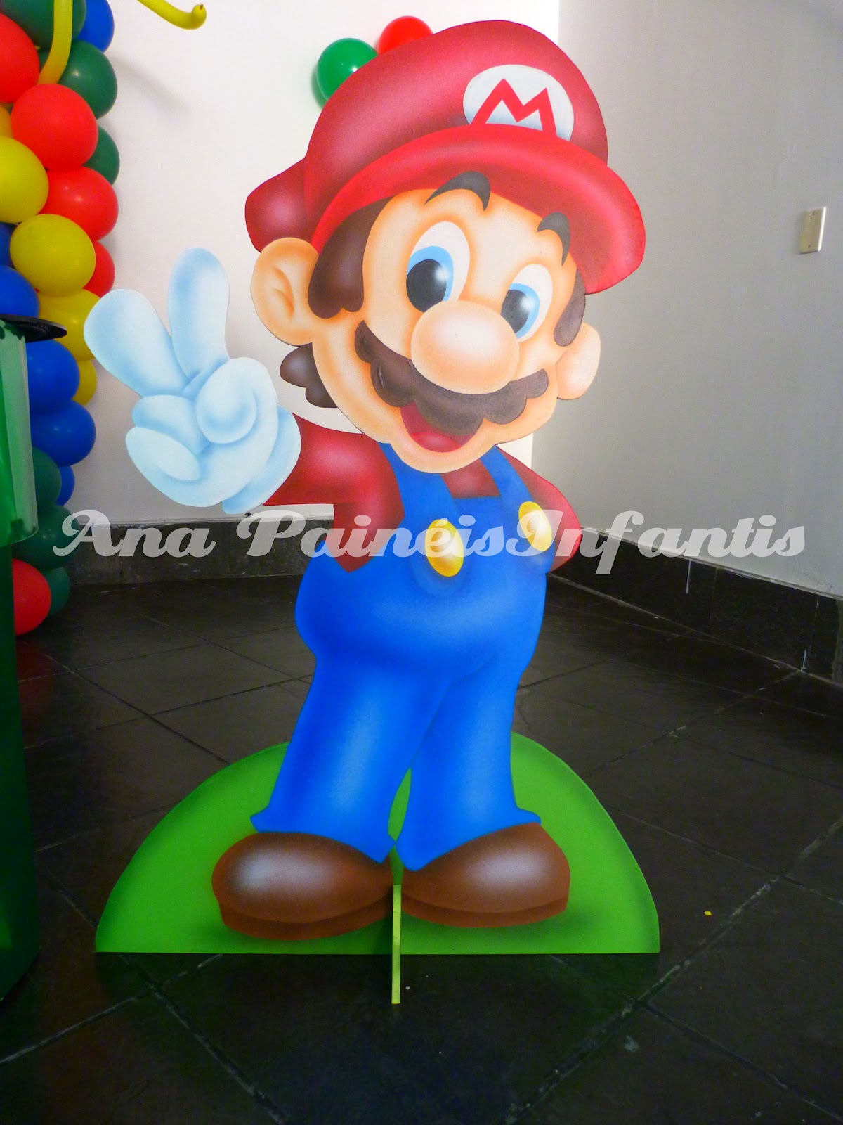 Ana Painéis Para Festas Infantis: Cenário de chão Mário Bros