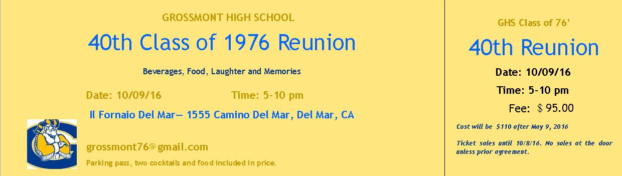The Official Grossmont Class of 76 Reunion Blog