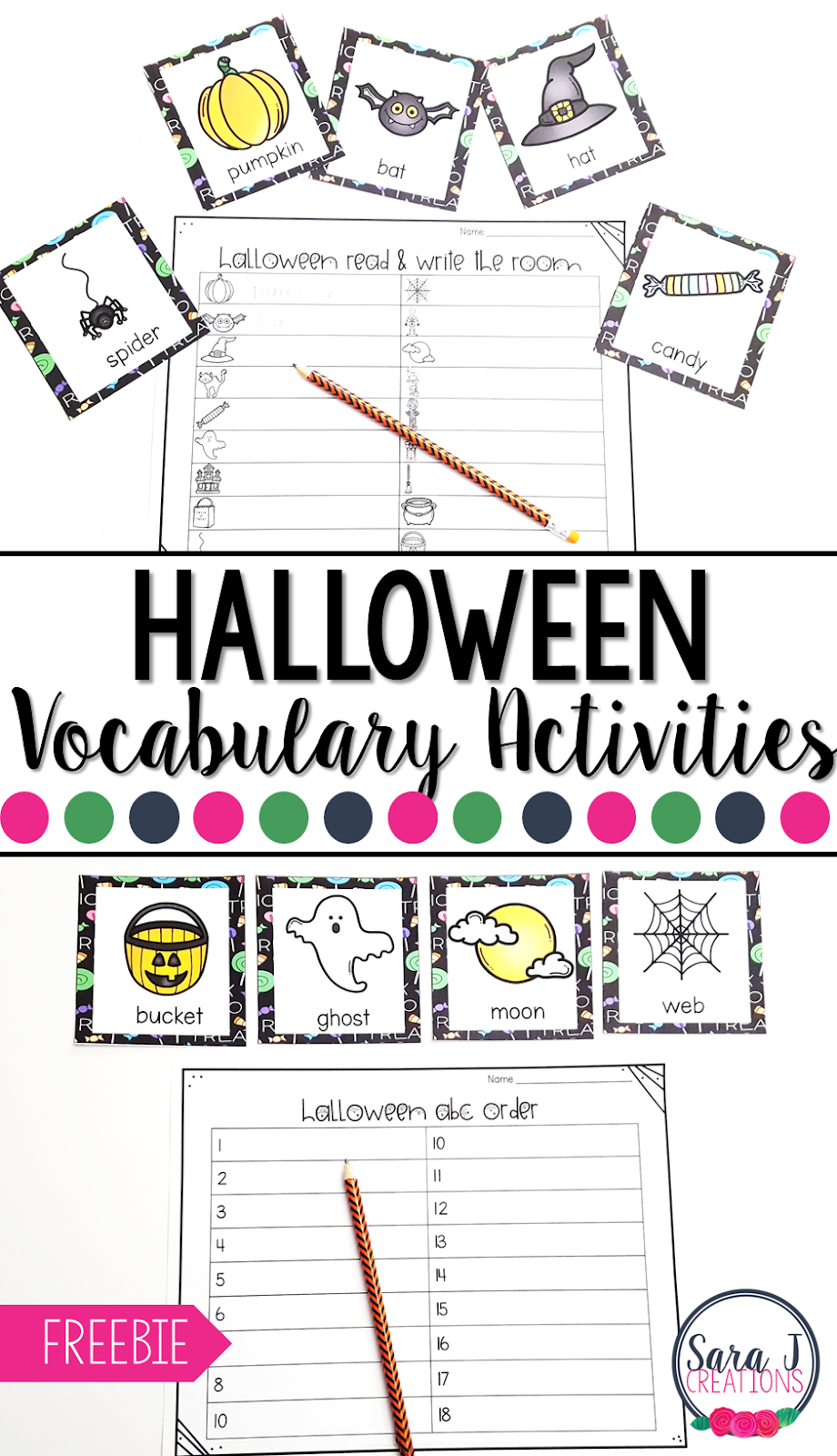 Halloween Vocabulary Activities | Sara J Creations