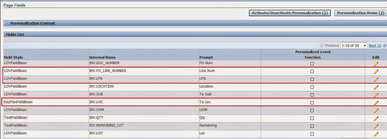 MWA/MSCA Personalizations in Warehouse Management System (WMS ...
