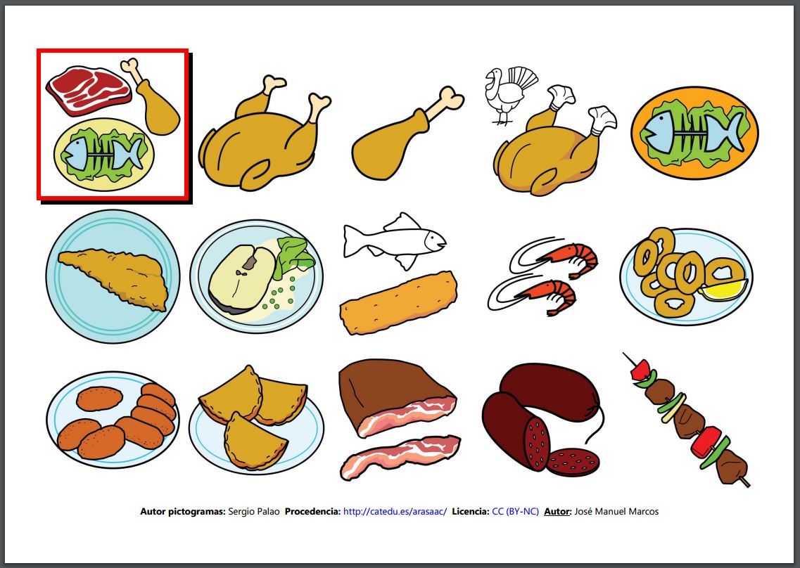 Informática para Educación Especial: "Vocabulario: comidas y bebidas ...