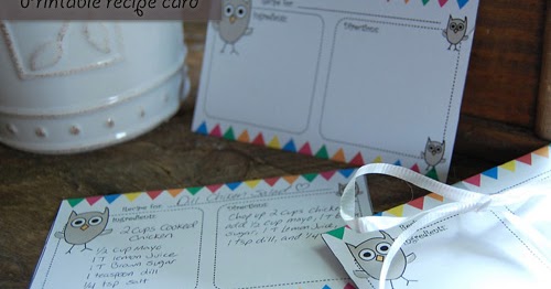 My Owl Barn: Printable Recipe Owl Card