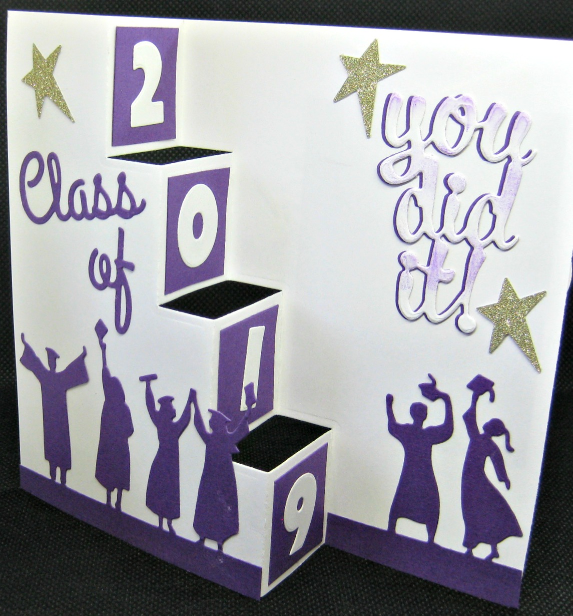 Karen's Kreative Kards: School Color Graduation Stairstep Card