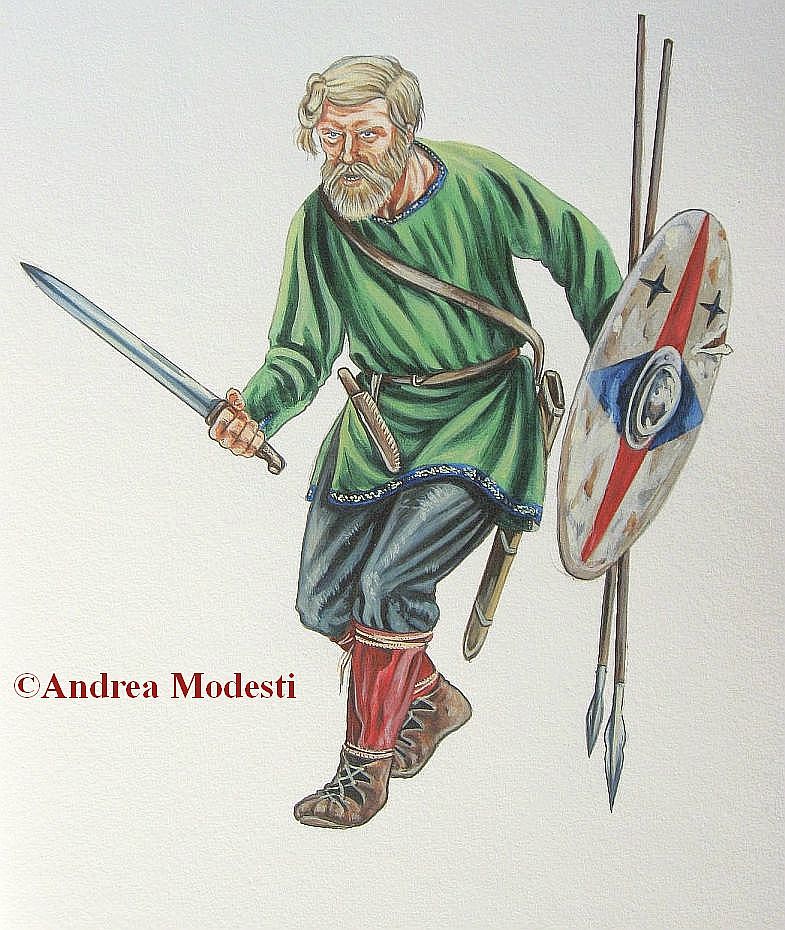 Andrea Modesti Art Germanic Warrior And Suebian Knot Hairstyle Suebenknoten 50 150 Ad