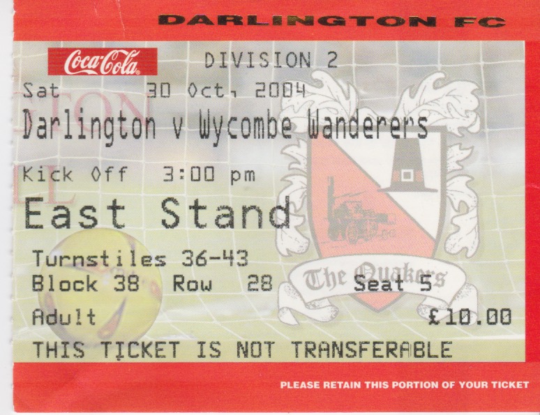 The Wycombe Wanderer: Darlington - Darlington Arena