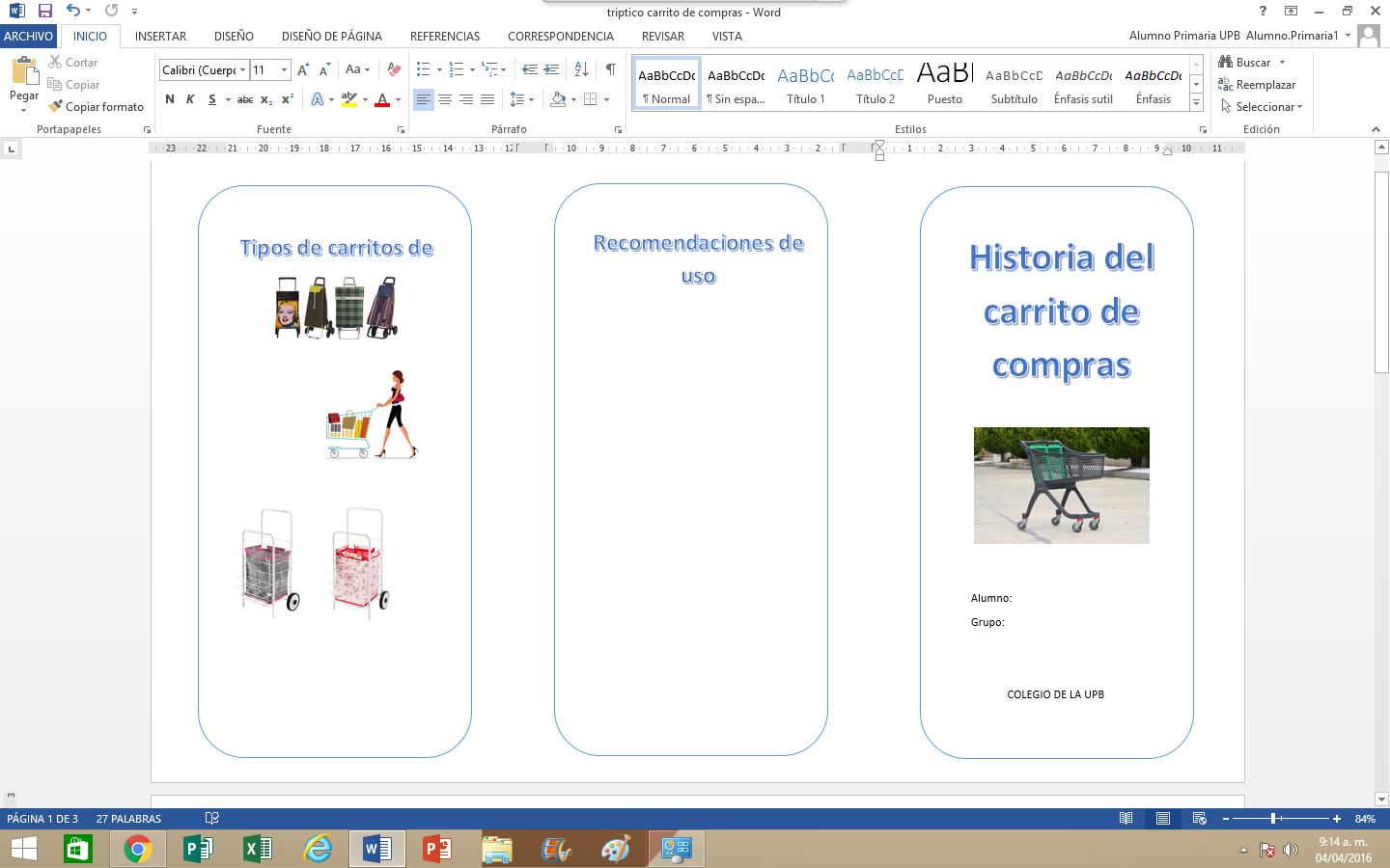 TECNOLOGÍA E INFORMATICA: Actividades de clase grado 3 P1