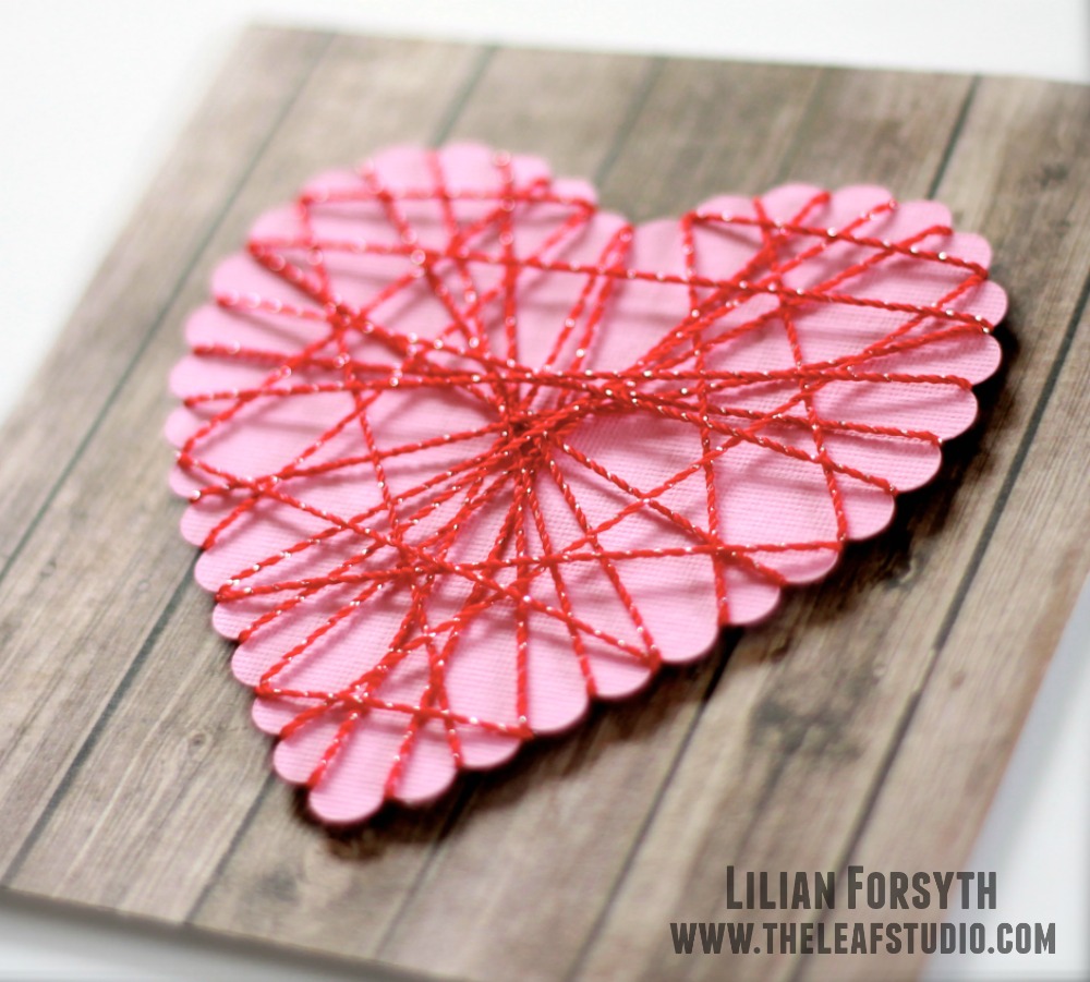 DTC DT Challenge #94: Faux String Art Heart Shadow Box - The Leaf Studio