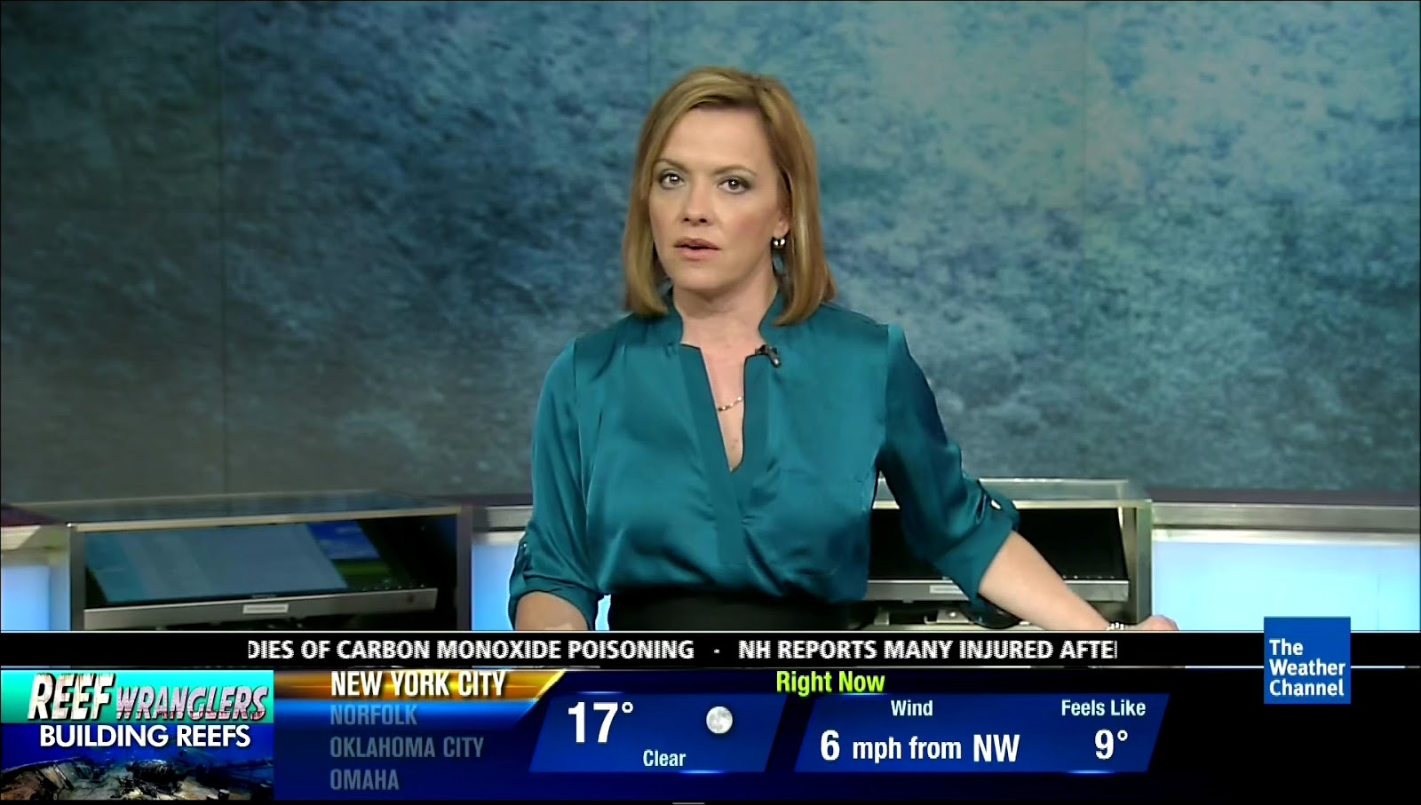 Ladies in Satin Blouses: Julie Martin - green satin blouse