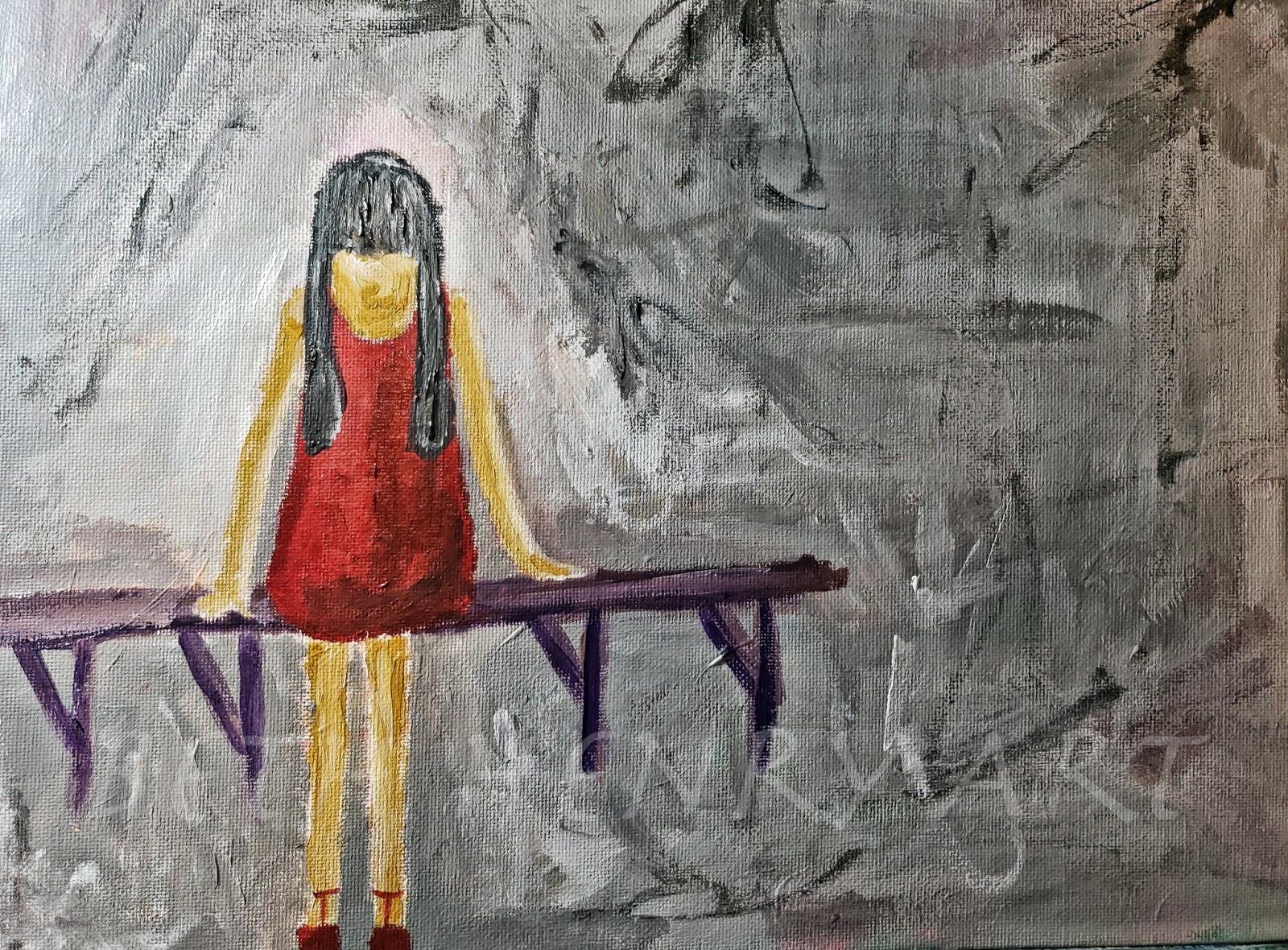 "Worried" in Acrylic Paint - Beth Henry Art