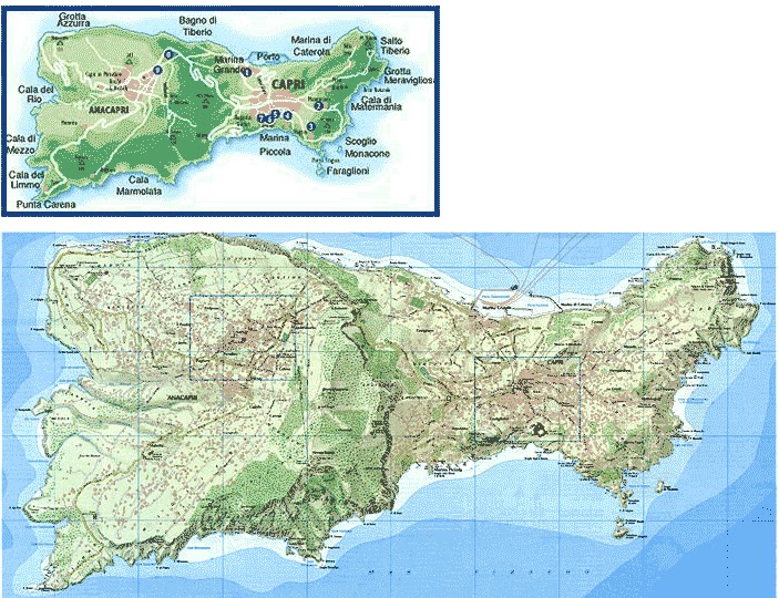Vacanze a Capri: Mappe dell' isola di Capri