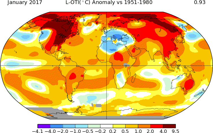 Third hottest January on record - global surface temperature report ...