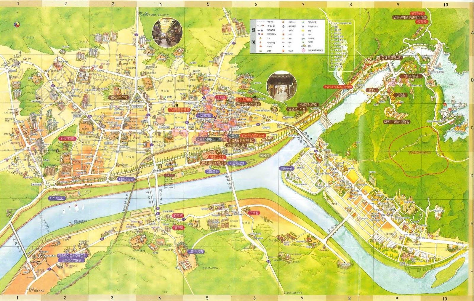 Mapas y planos de Gyeongju - Conmimochilacuestas