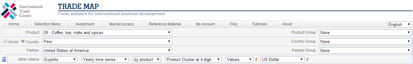 APLICACIÓN TRADE MAP - Exportaciones