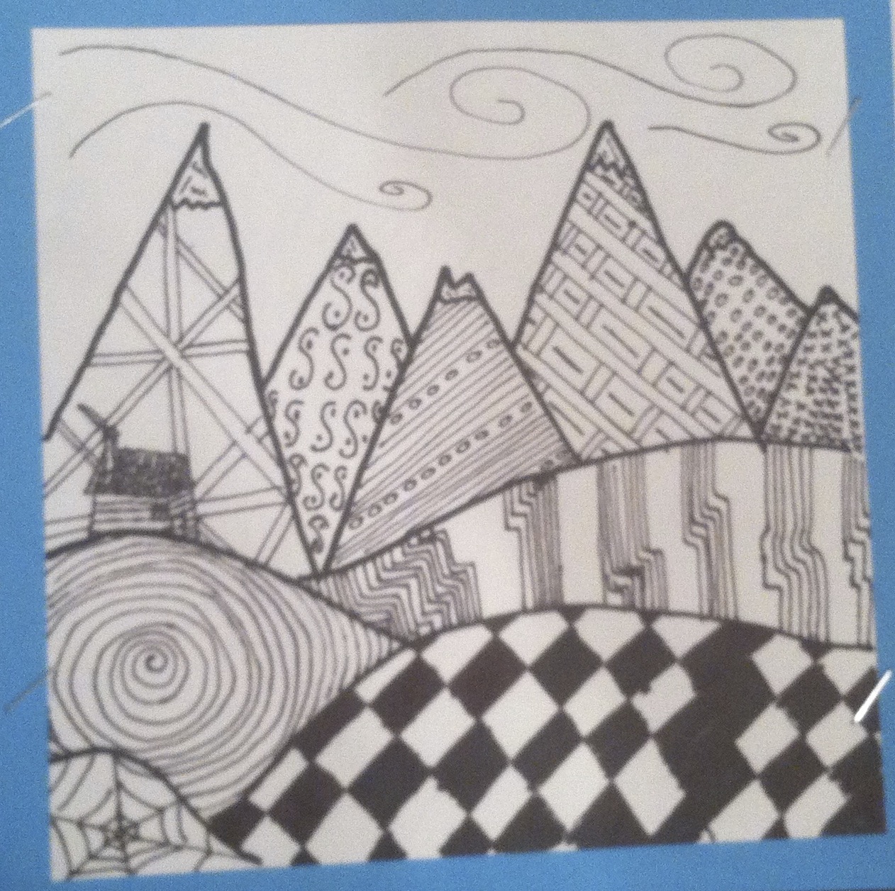 Less Talk More Artwork: 6th Grade Landscape Pattern Zentangles