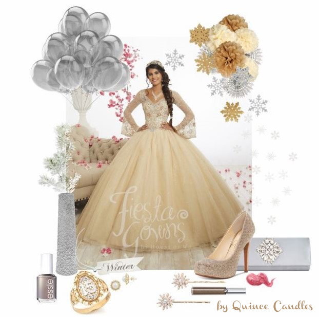 Silver and Gold Winter Quinceanera Sweet Fifteen Theme | Quince Candles