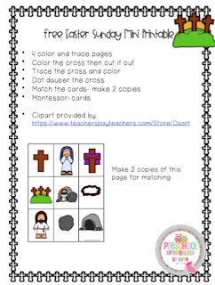 Free Easter Sunday Mini Printable ~ Preschool Printables