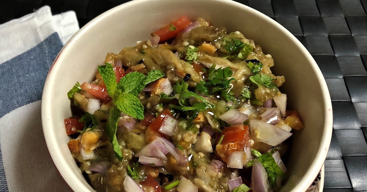 Bethica's Kitchen Flavours: Batinjan Rahib (Roasted Eggplant Salad ...