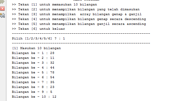 Contoh Java penggunaan array dalam menentukan bilangan ganjil dan genap ...
