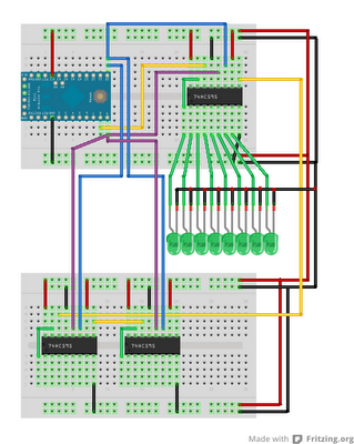 /dev/random: Finally, a three some (74HC595)!