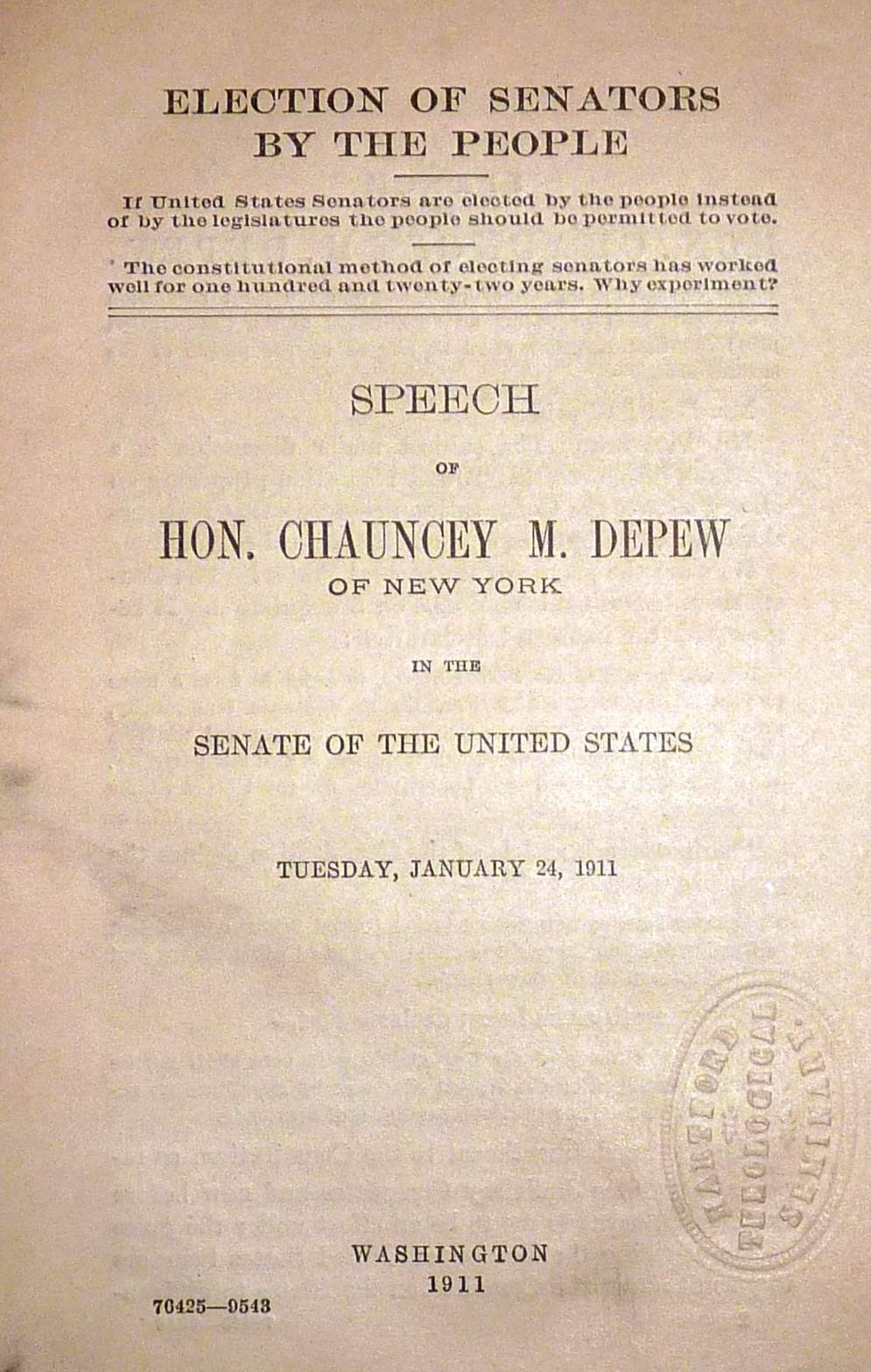 United States Constitution and Citizenship Day: 17th Amendment