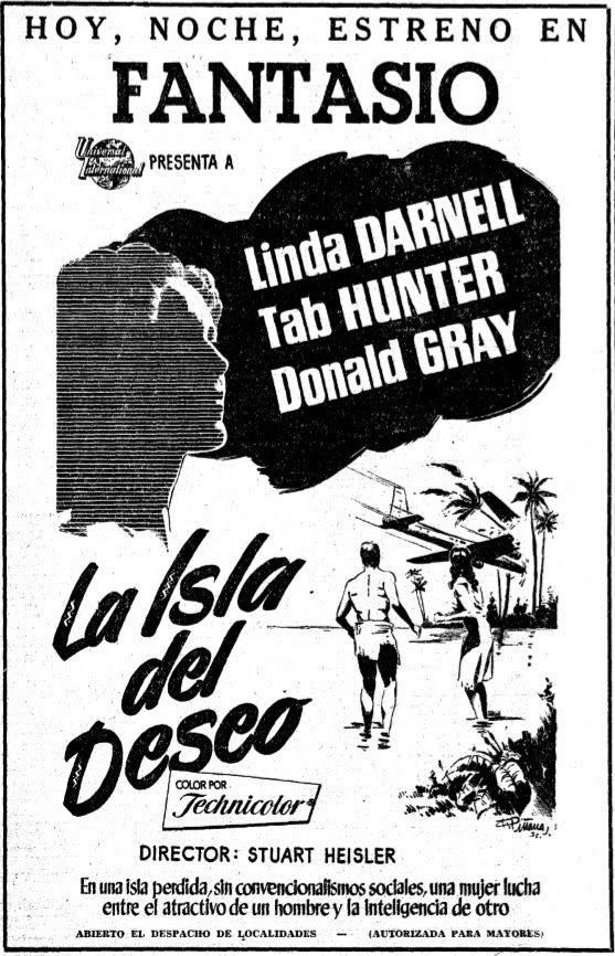 TAB HUNTER "WEB SITE": ISLAND OF DESIRE "Saturday Island" (1952)