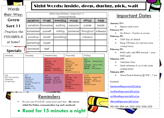 Mrs. Smith's classroom blog: January 31 - February 3