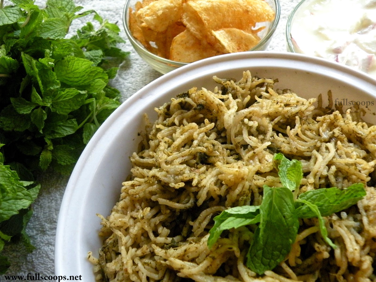 Pudina Rice / Mint Rice / Pudina Pulao ~ Full Scoops - A food blog with ...