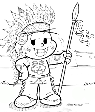 CANTINHO DA MAMI: DESENHOS PARA COLORIR - DIA DO INDIO - TURMA DA MÔNICA